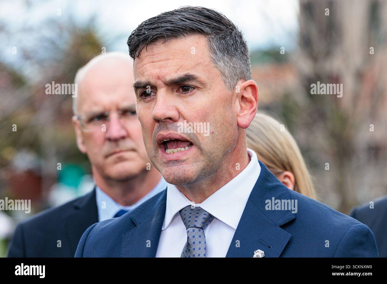 Brad Battin MP Leader of the Victorian opposition , press conference ...
