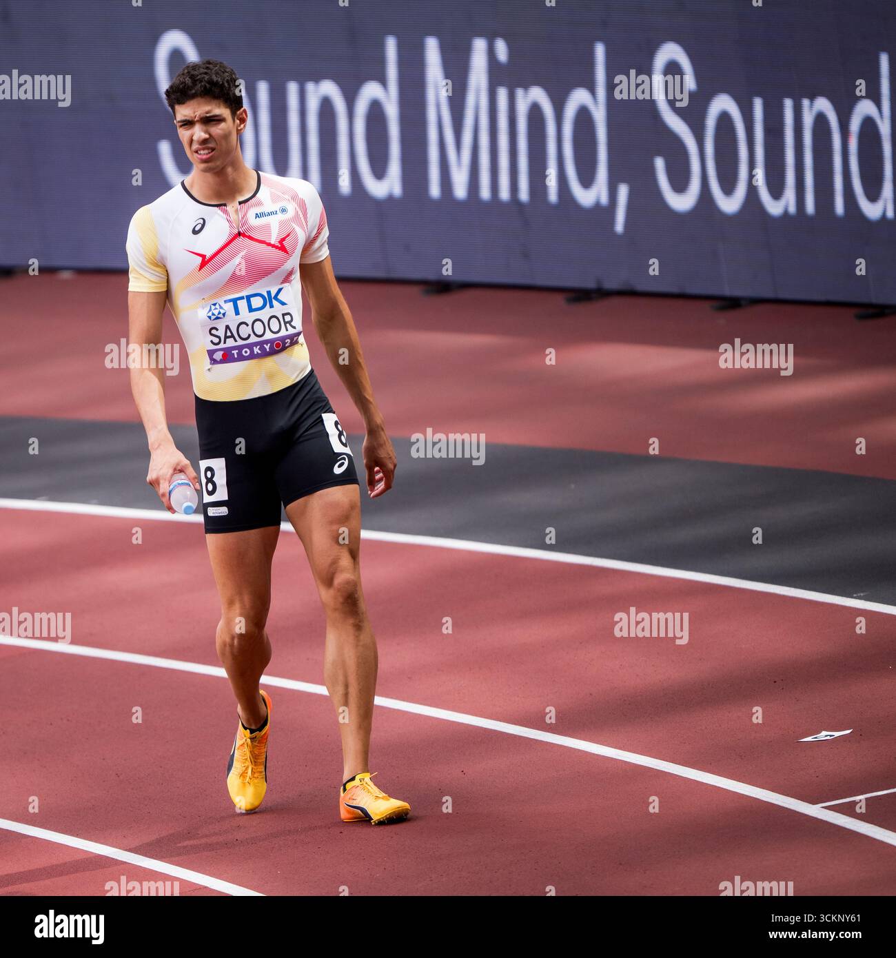 Belgian Jonathan Sacoor pictured in action during the World Athletics Championships in Tokyo ...