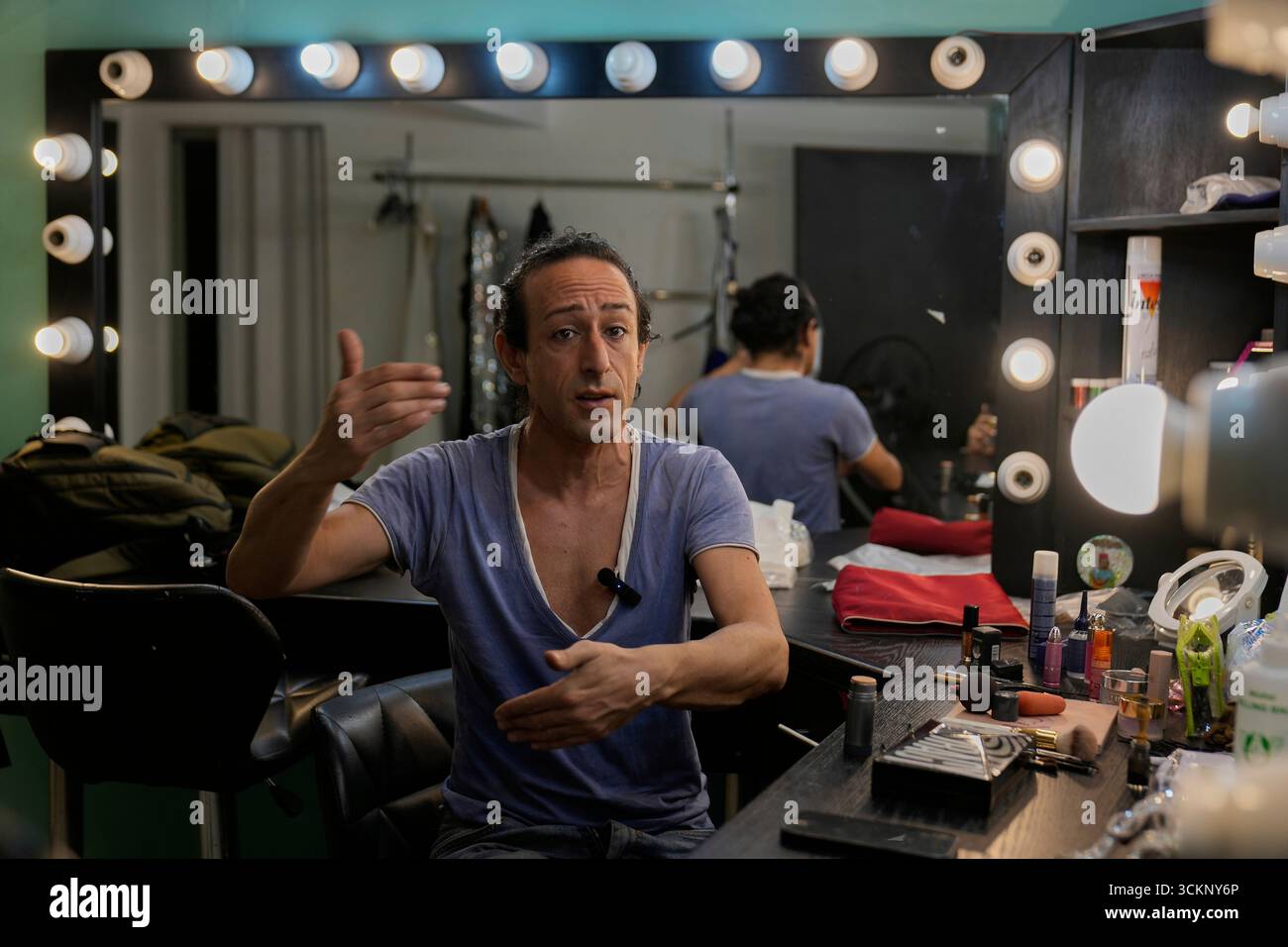 Alexandre Paulikevitch gives an interview backstage before his ...