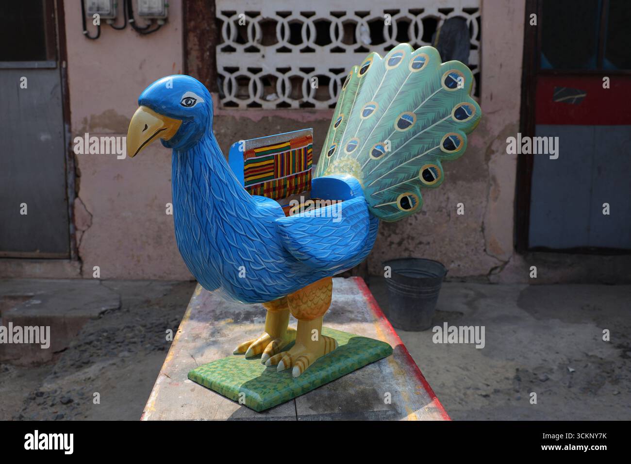 A peacock-shaped miniature fantasy coffin prototype crafted by Nicholas ...