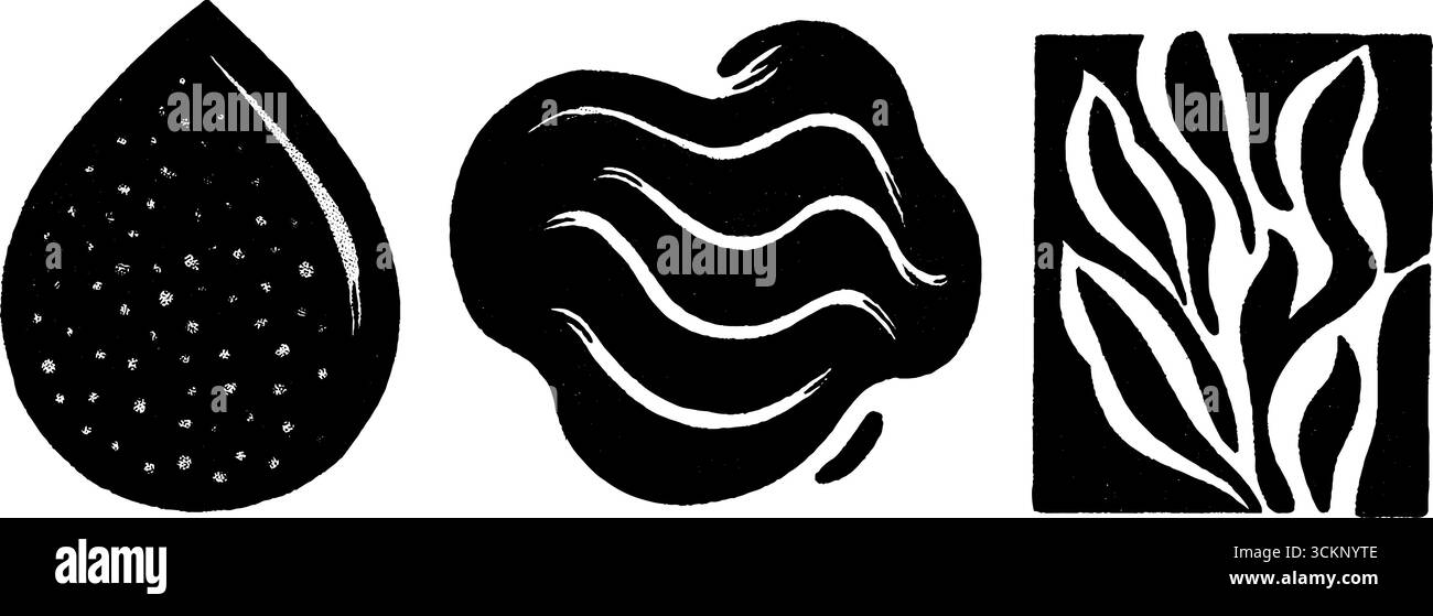 Neo folk art ink drop and abstract shapes set Stock Vector Image & Art ...