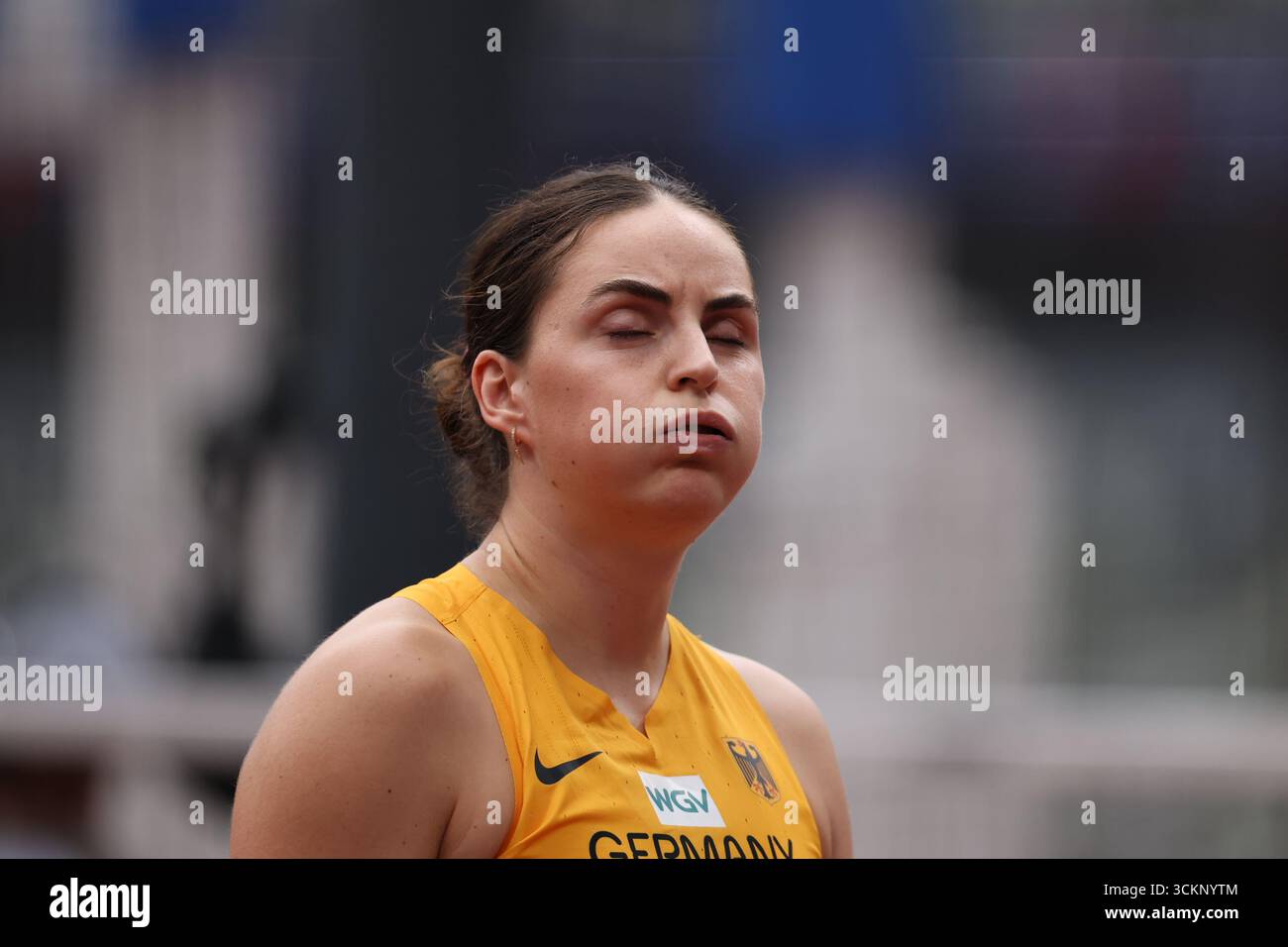 Marike Steinacker (GER) competes in the Women's Discus Qualifying Group ...