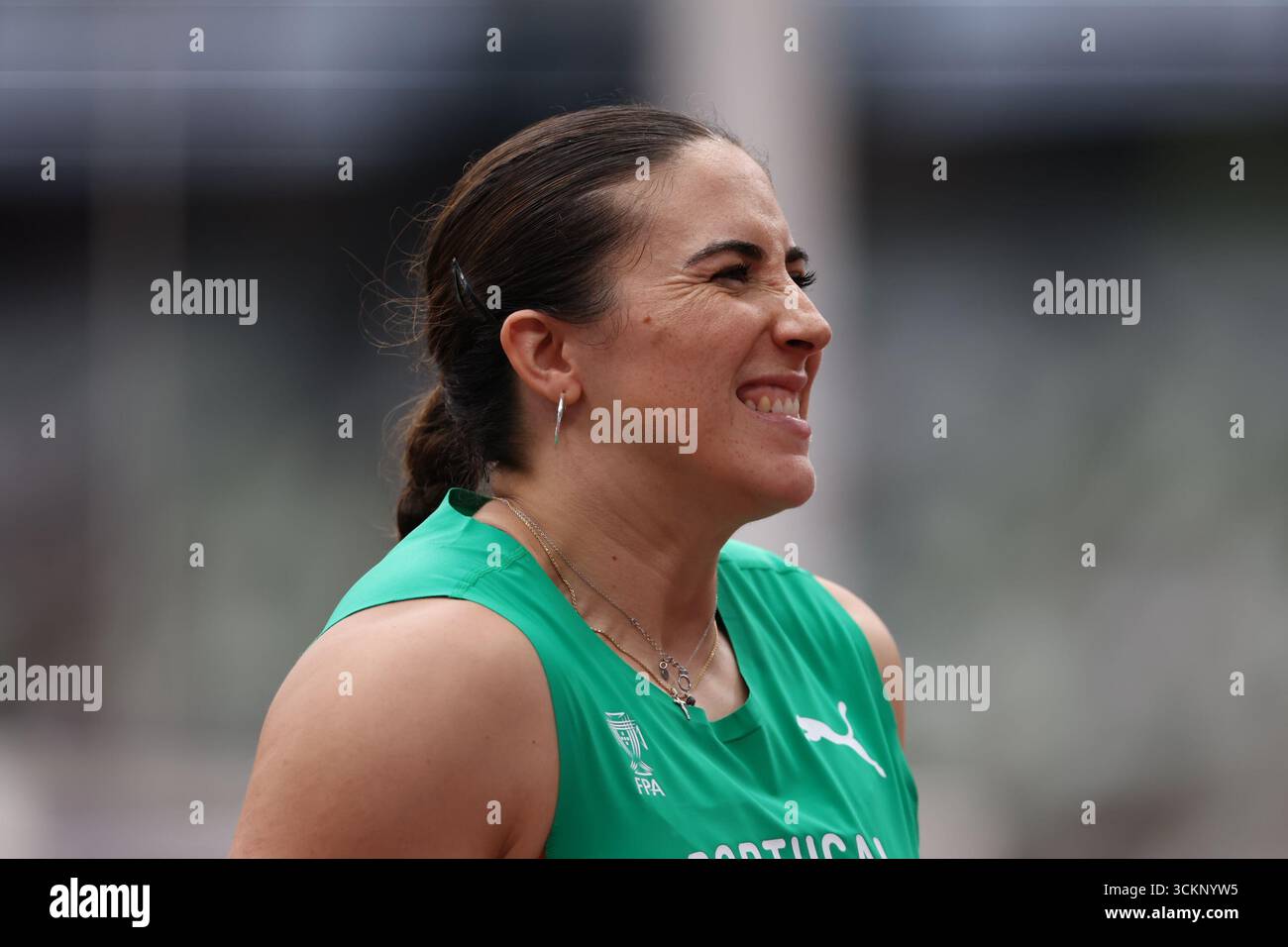 Irina Rodrigues (POR) competes in the Women's Discus Qualifying Group A ...