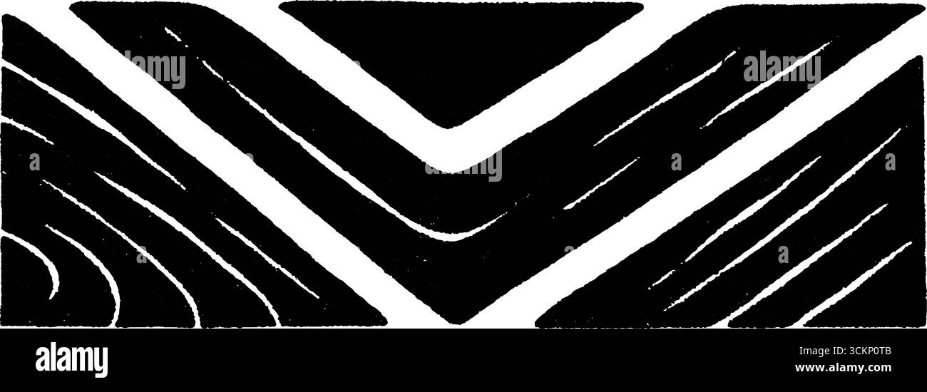 Neo folk art style design featuring herringbone pattern for artistic ...