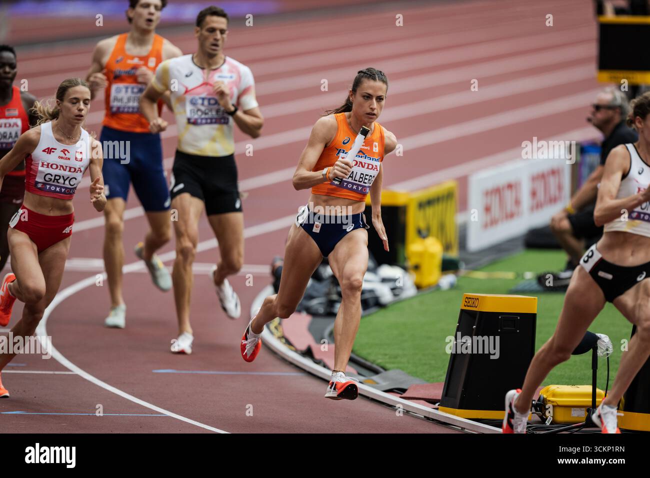 Eveline Saalberg of the Netherlands during the Mixed 4X400m Relay ...
