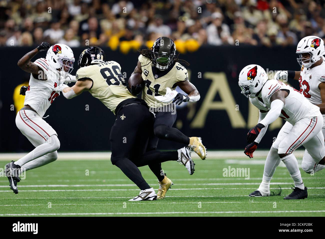 New Orleans Saints running back Alvin Kamara (41) runs the ball during ...
