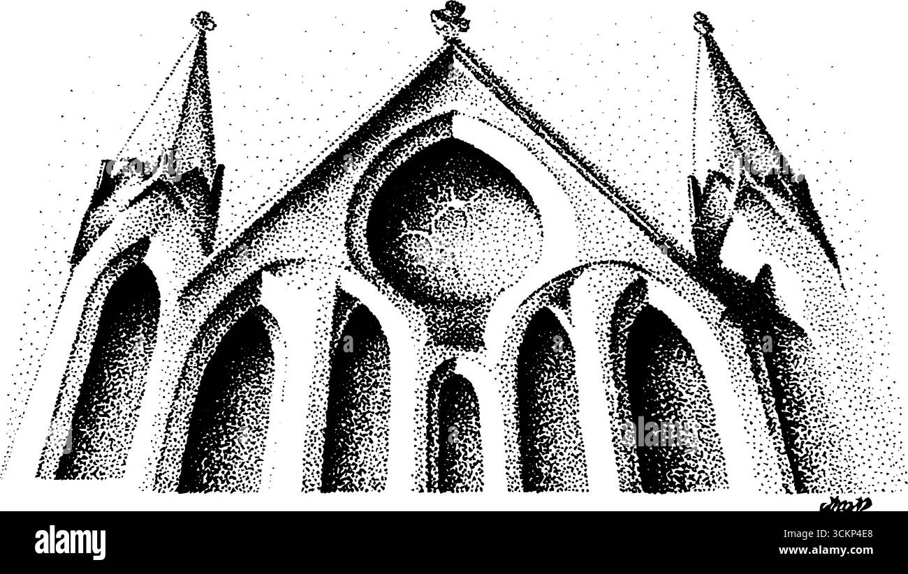 Gothic architecture pen ink hi-res stock photography and images - Alamy