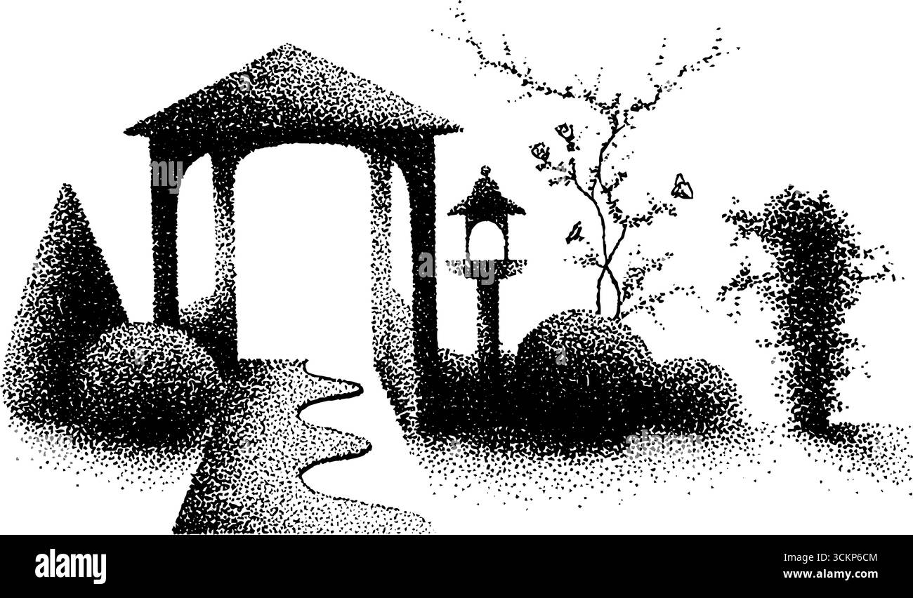 Garden pathway scene serene outdoor Cut Out Stock Images & Pictures - Alamy