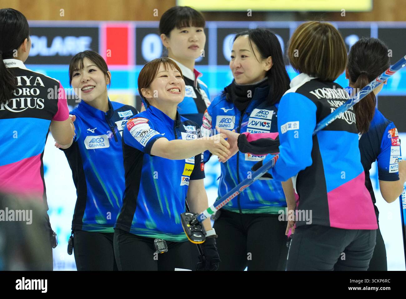 (L-R) Loco Solare's Yurika Yoshida (far left), Yumi Suzuki (second from left), and Satsuki ...