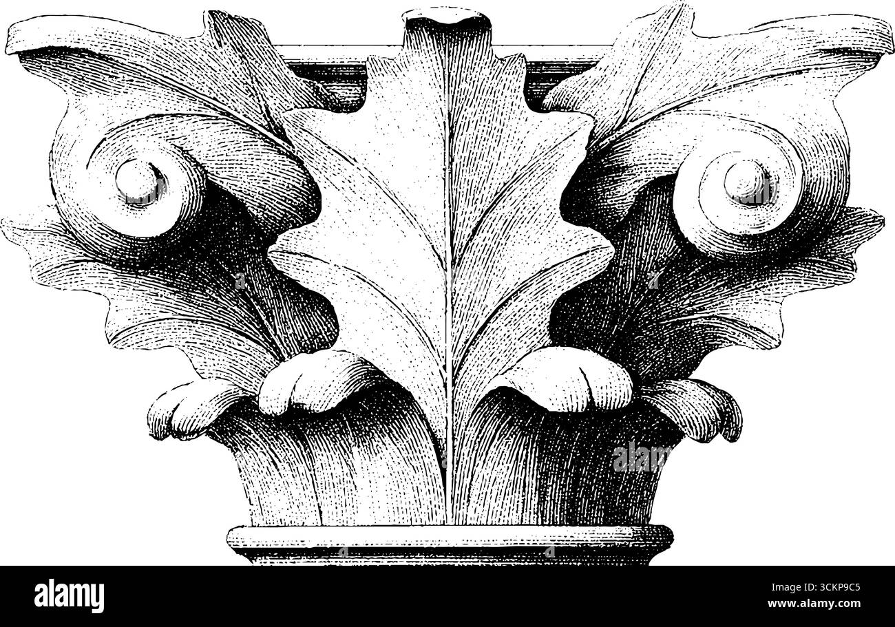 Detailed architectural representation ancient hi-res stock photography ...