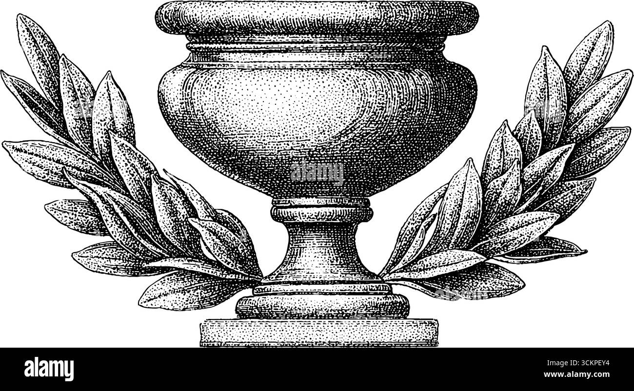 Elegant trophy with laurel wreath symbolizing achievement and success ...
