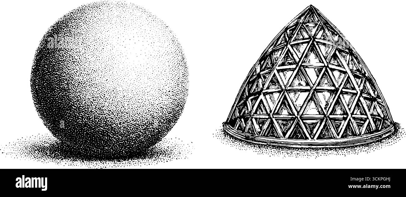 Geodesic dome silhouettes and lines for architectural design and ...