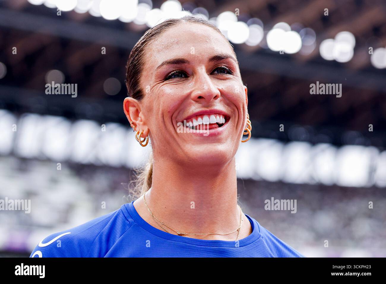 Valarie Allman of United States of America looks on after competing in ...