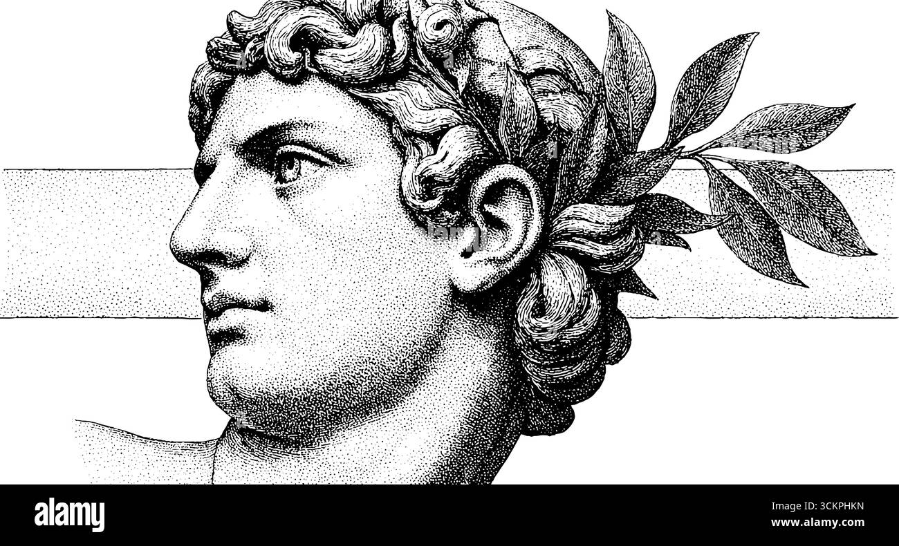 Statue apollo with lyre Stock Vector Images - Alamy