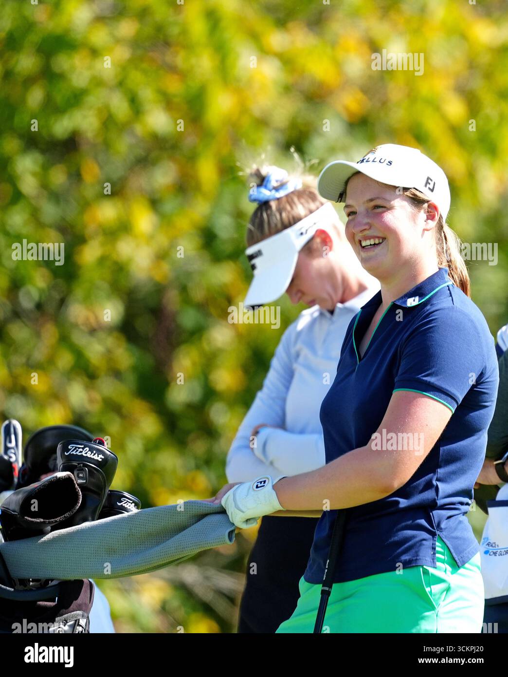 MAINEVILLE, OH - SEPTEMBER 12: LPGA golfer Lottie Woad waits on the 8th tee during the LPGA ...