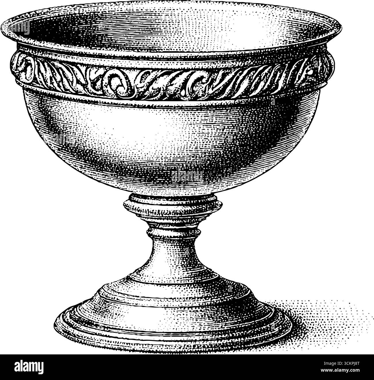 Ornate silver chalice with gemstone inlay and detailed dotwork for ...