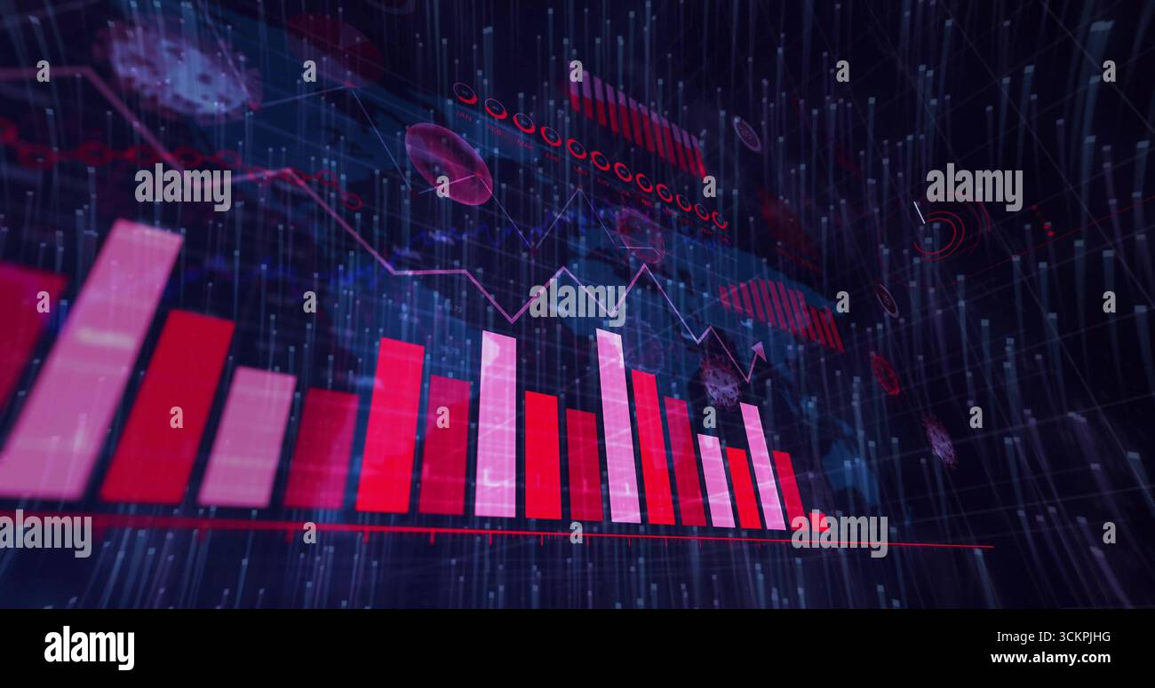 3d line chart fading in hi-res stock photography and images - Alamy