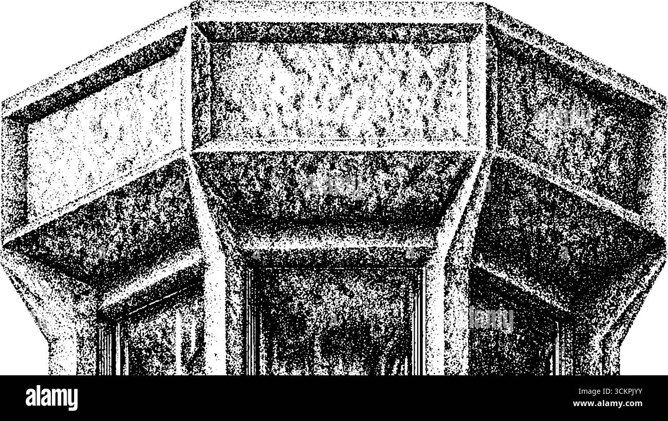 Brutalist architectural pedestal sculpture with angular geometric ...