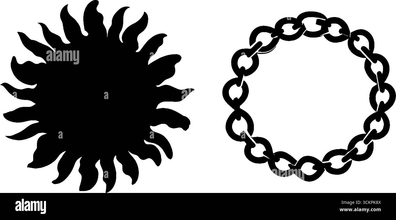 Intricate mandala chain and swirl design elements for creative projects ...