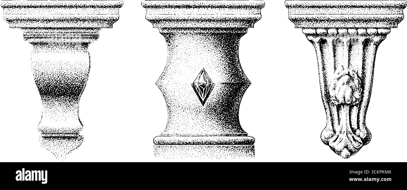 Angular pedestal and brutalist sculpture relief for architectural ...