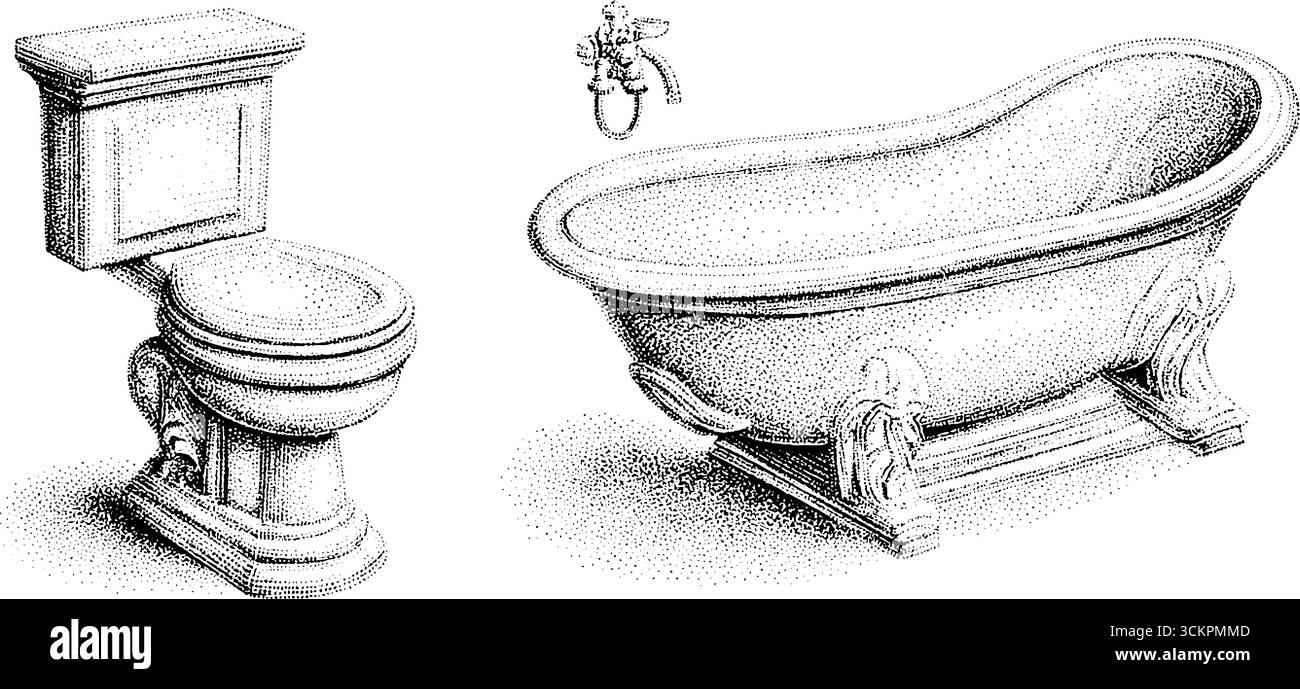 Elegant bathroom fixtures design featuring cast concrete toilet and ...
