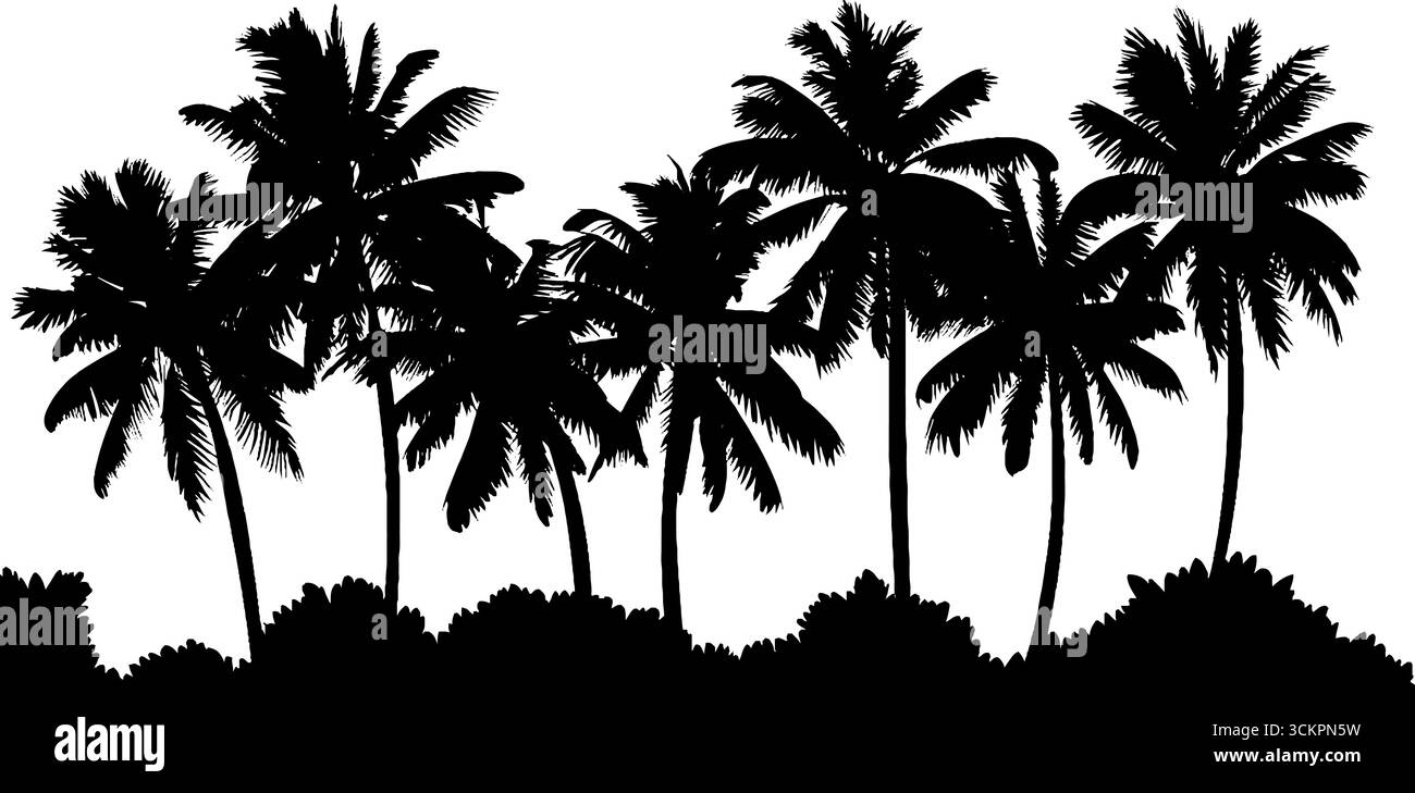Vector art serene tropical Black and White Stock Photos & Images - Alamy