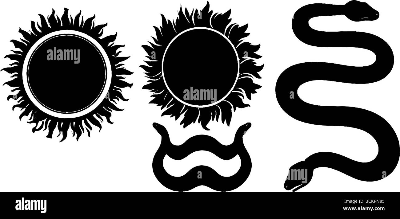 Inca sun symbols and serpent design for cultural and artistic projects ...