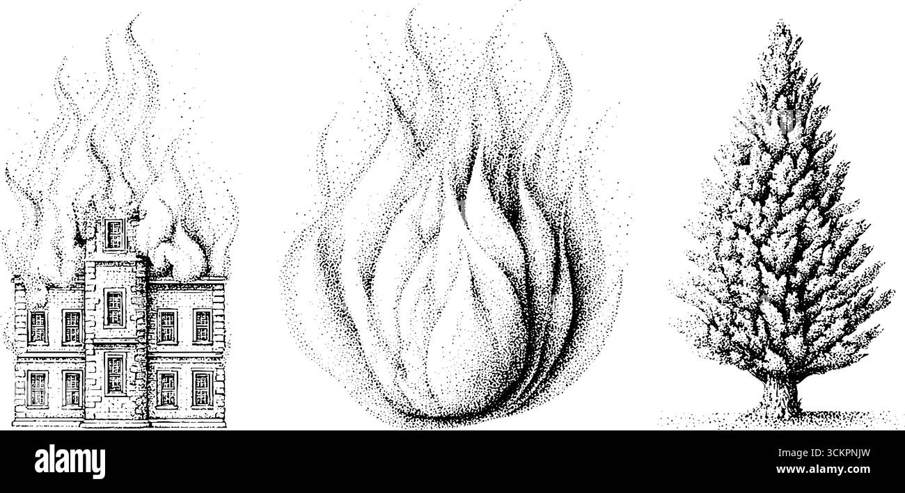 Flames heat smoke engulf Stock Vector Images - Alamy