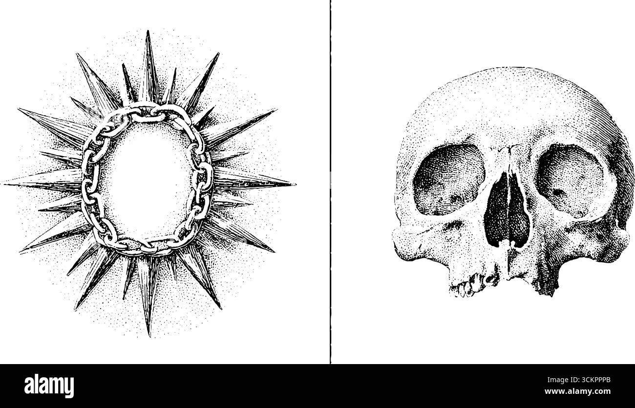 Skulls and spikes Stock Vector Images - Alamy