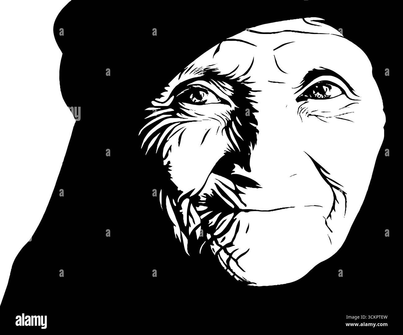 Senior smile portrait detail Stock Vector Images - Alamy