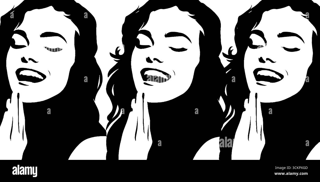 Joyful expressions of happiness featuring a smiling woman's face Stock ...