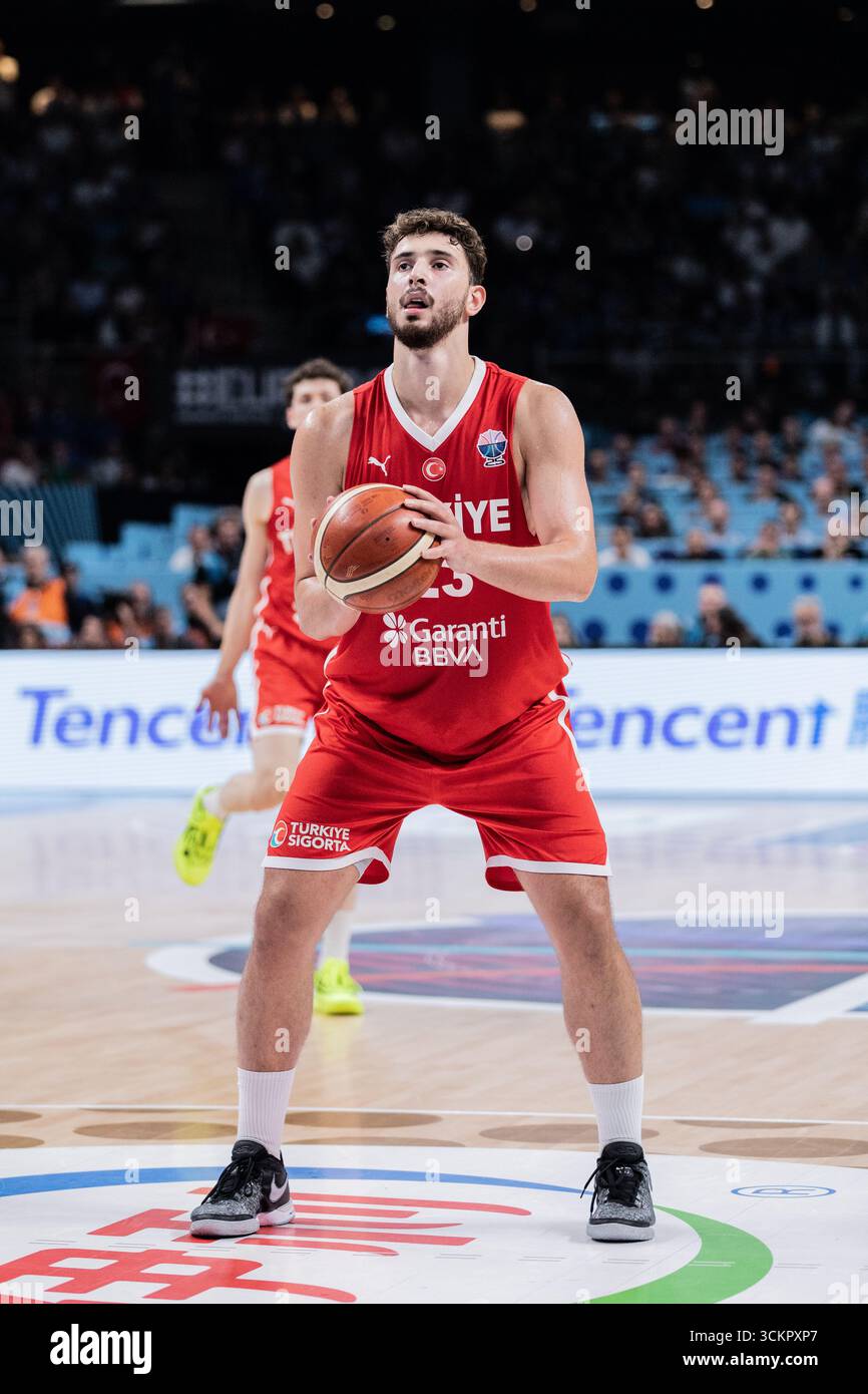Alperen Sengun of Turkiye seen in action during the semifinal of the ...
