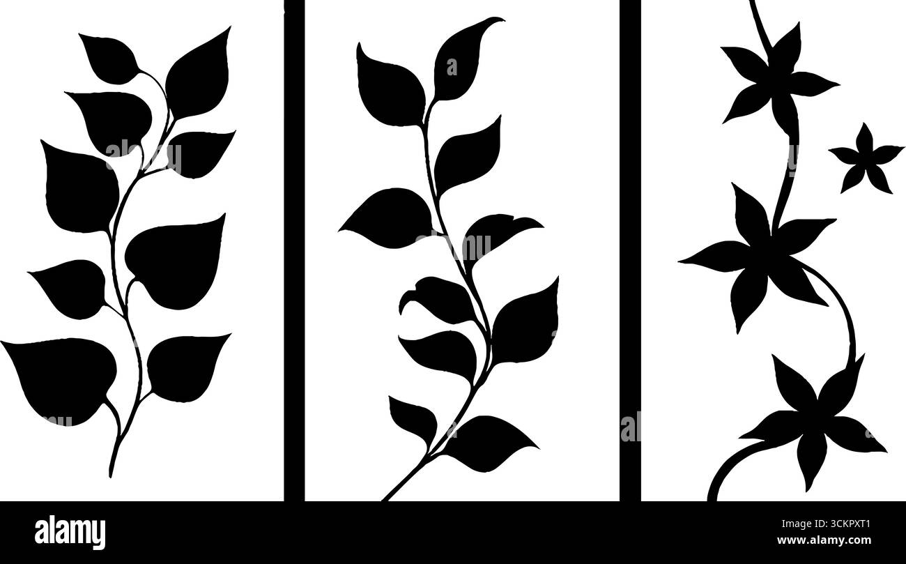 Elegant leaf and vine patterns for nature inspired designs Stock Vector ...