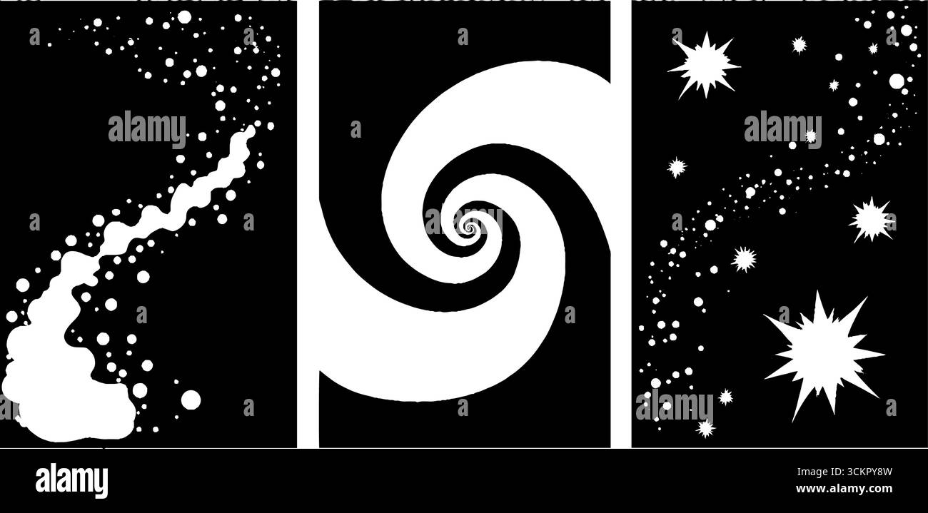 Cosmic patterns in galaxy swirls and floating space dust trails for ...