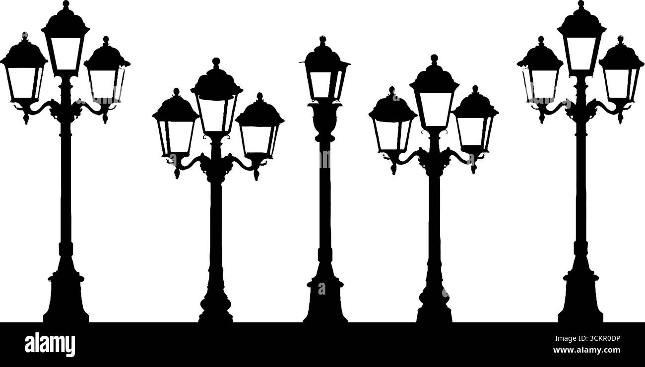 Street lamps old fashioned Stock Vector Images - Alamy
