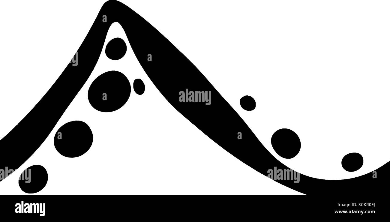 Triangle shapes and swirling lines with dot cluster design for modern ...