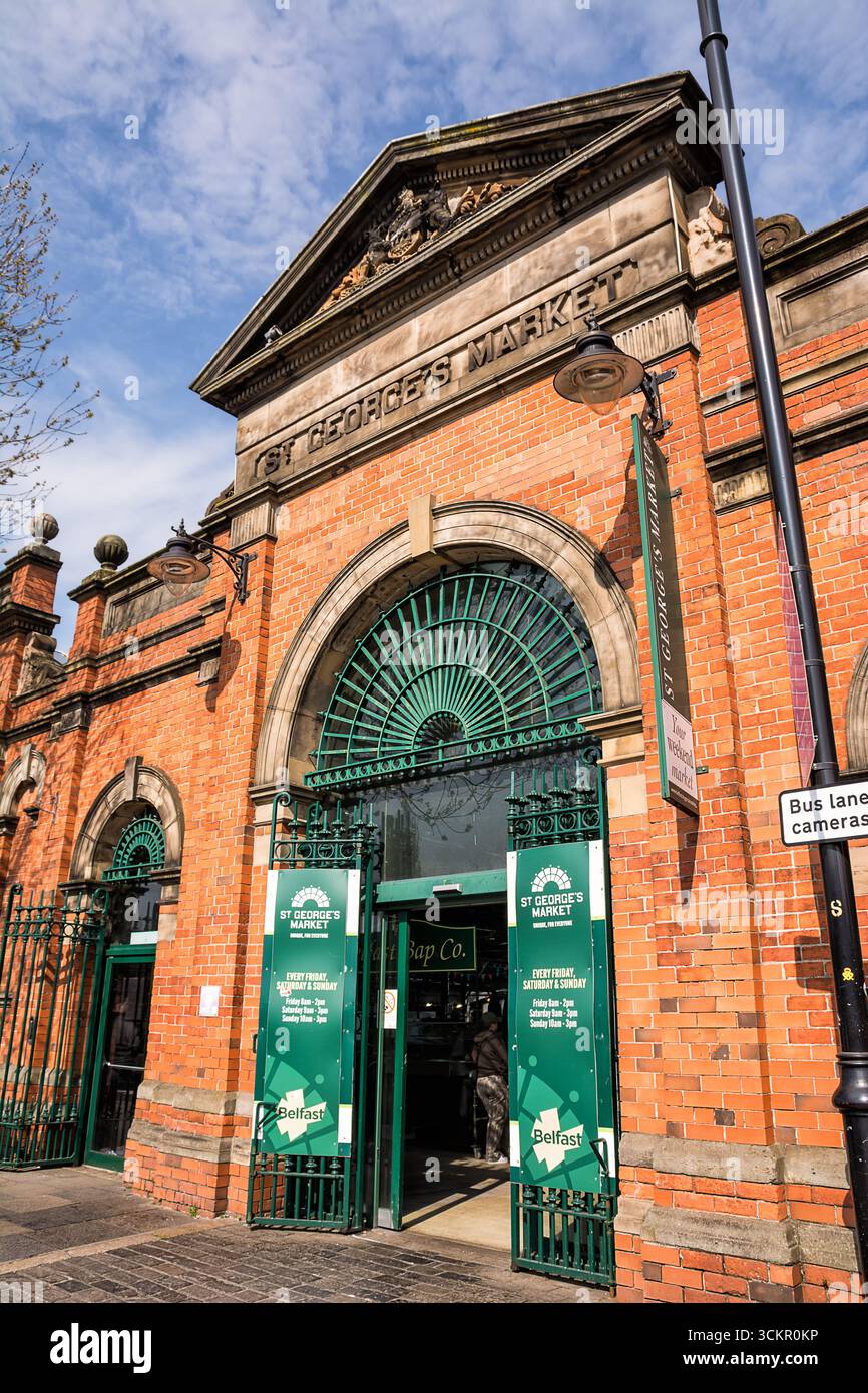 Belfast, Northern Ireland: Entrance gate of Saint George indoor market ...