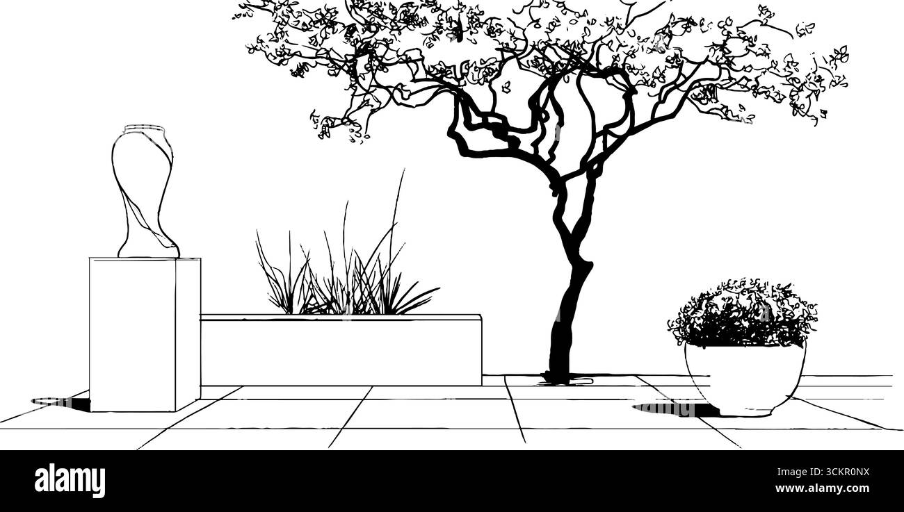 Minimalist courtyard Cut Out Stock Images & Pictures - Alamy