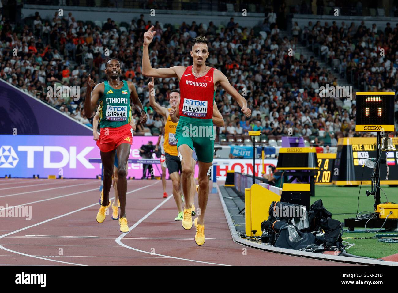 TOKYO, Japan, Sept. 13 Kyodo - Soufiane El Bakkali of Morocco competes ...