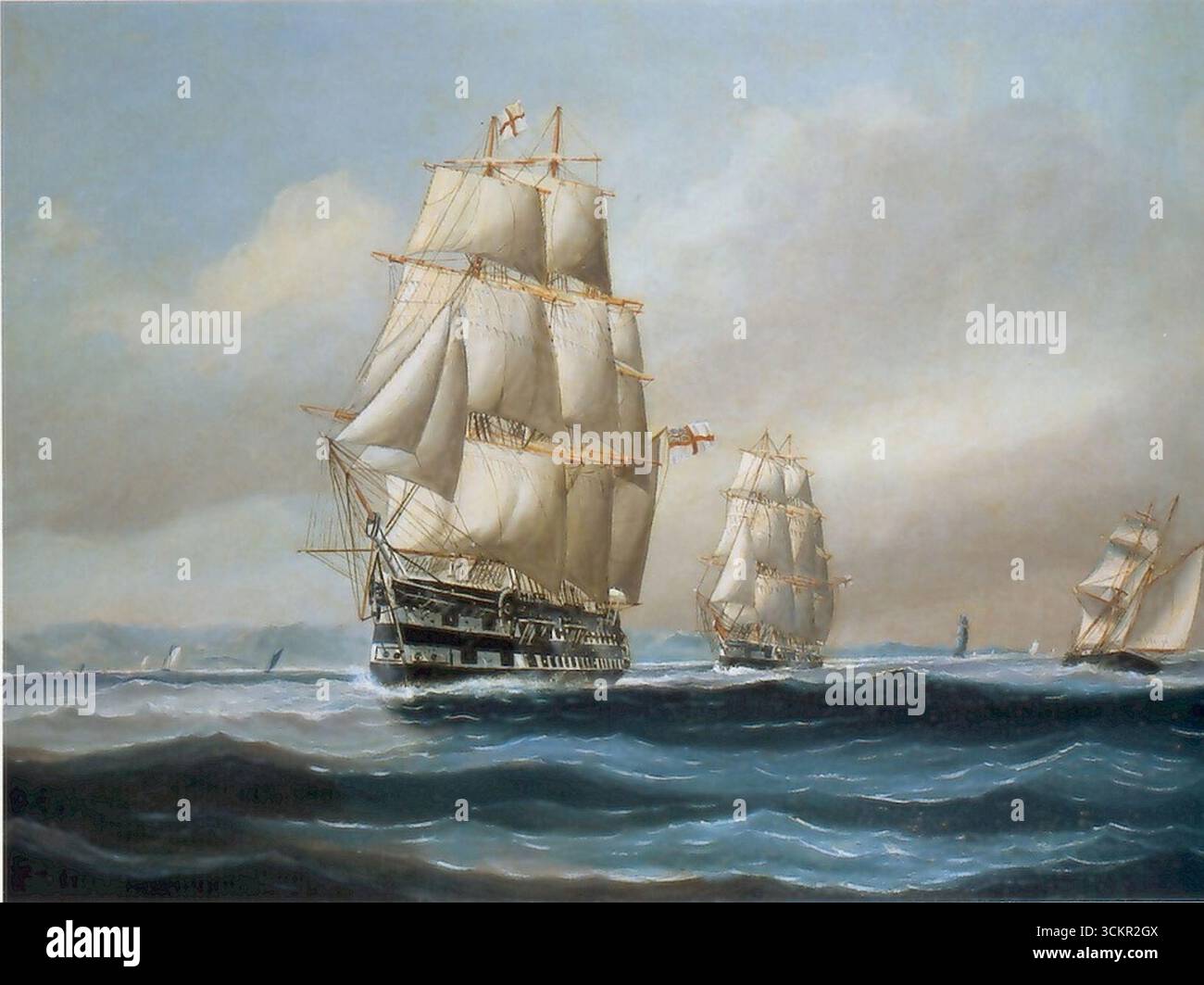 John O'Brien - Flagship Wellesley and Squadron Leaving Halifax Harbour ...