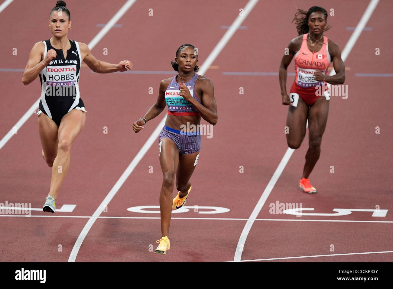 New Zealand's Zoe Hobbs, from left, United States' Melissa Jefferson ...
