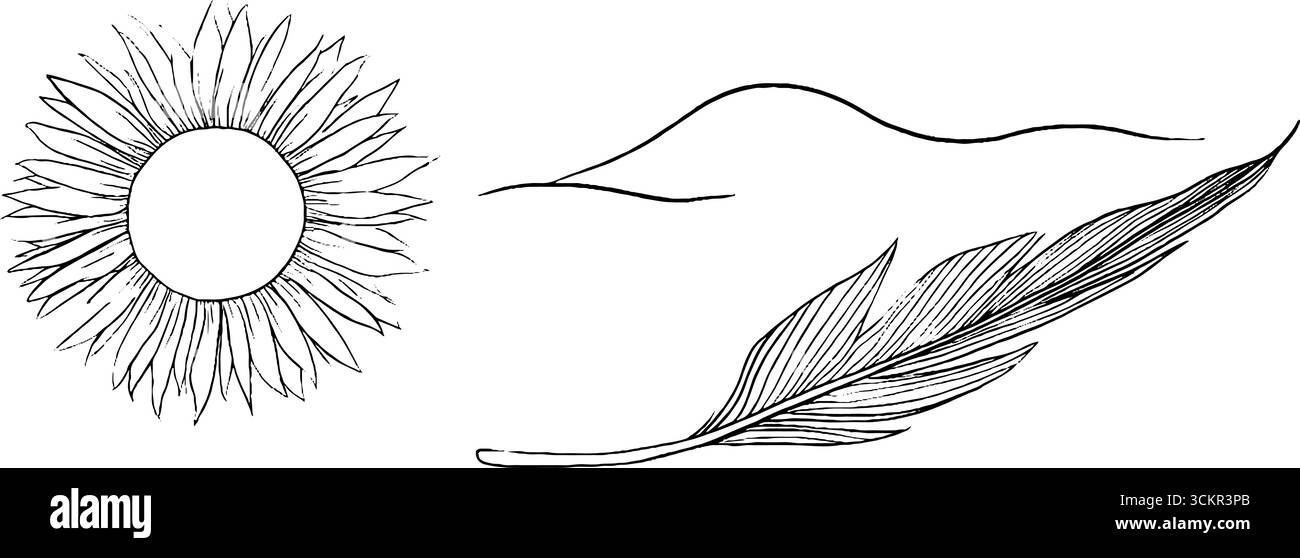 Minimalist line art compass hi-res stock photography and images - Alamy