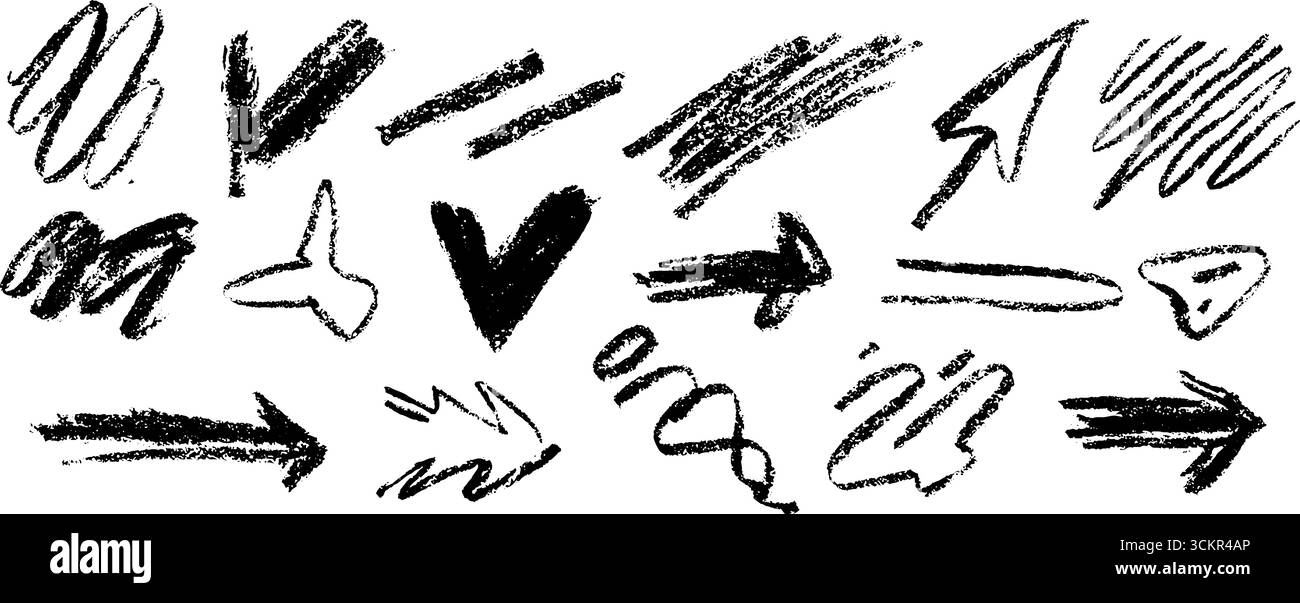 Hand drawn rough arrow icons collection for graphic design and ...