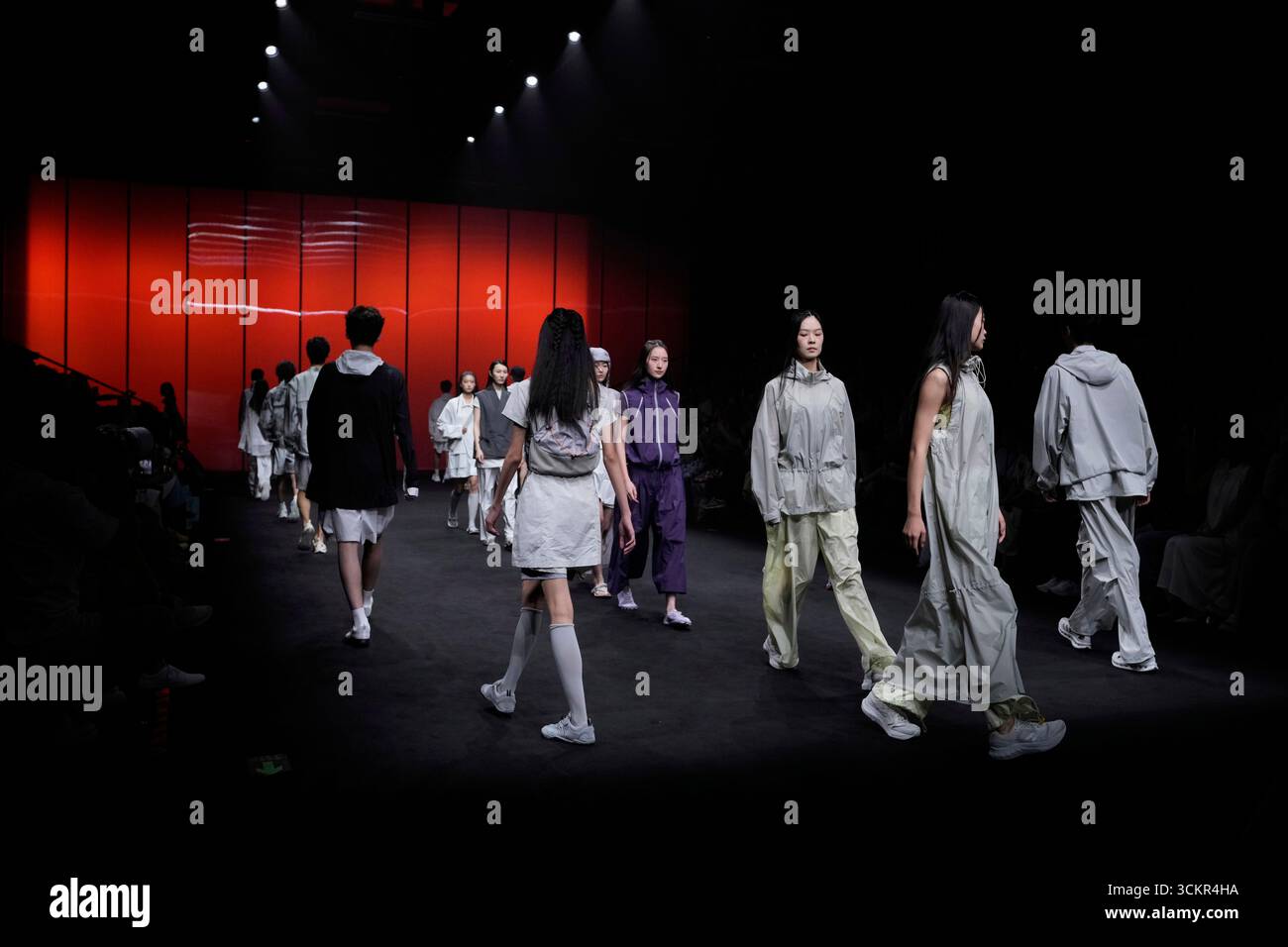 Models present a creation from Lantu by Huazhou He during the SS2026 ...