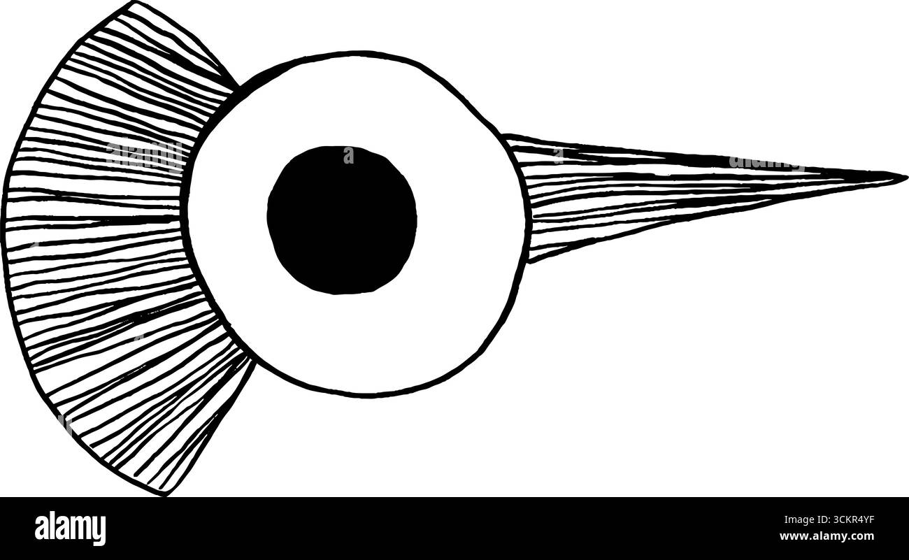 Abstract line art set featuring eye and light beam design for creative ...