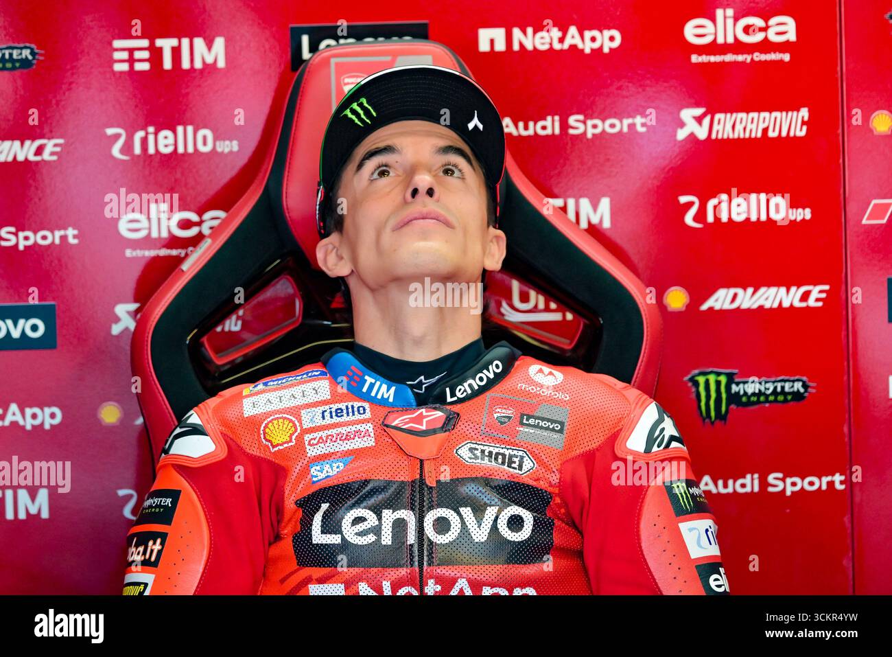 Marc Marquez Spa Ducati Lenovo Team Ducati portrait waits in the box ...
