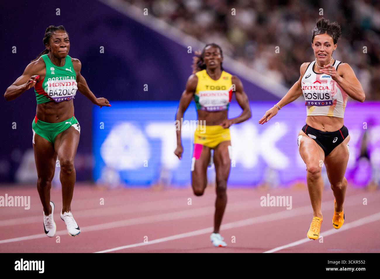 Belgian Rani Rosius pictured in action during the 100m women, Heat 2 ...