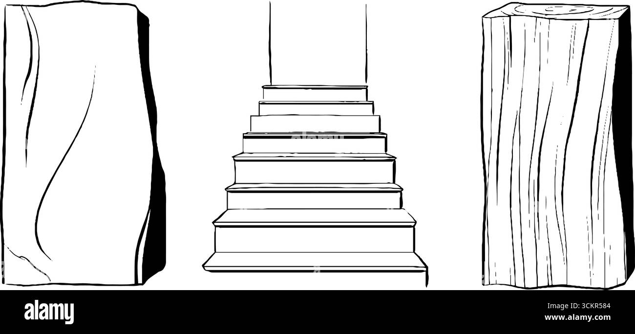 Concrete stairs shapes Stock Vector Images - Alamy