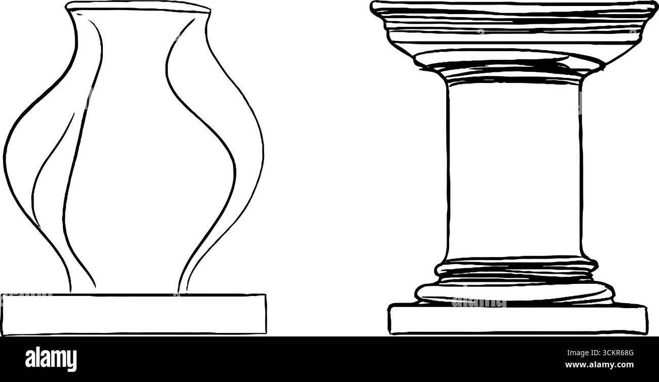 Decorative roman frieze line art illustration set featuring classical ...