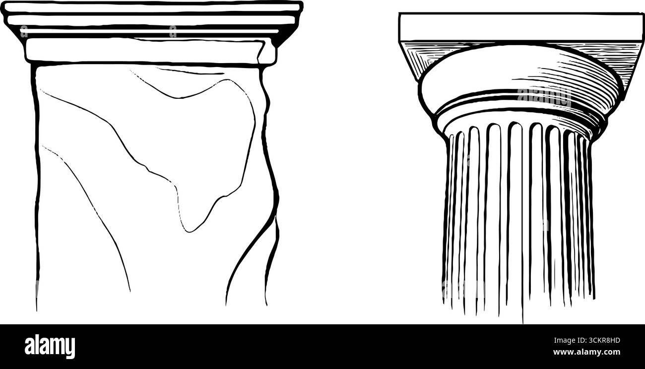 Roman frieze line art illustration set for historical and architectural ...